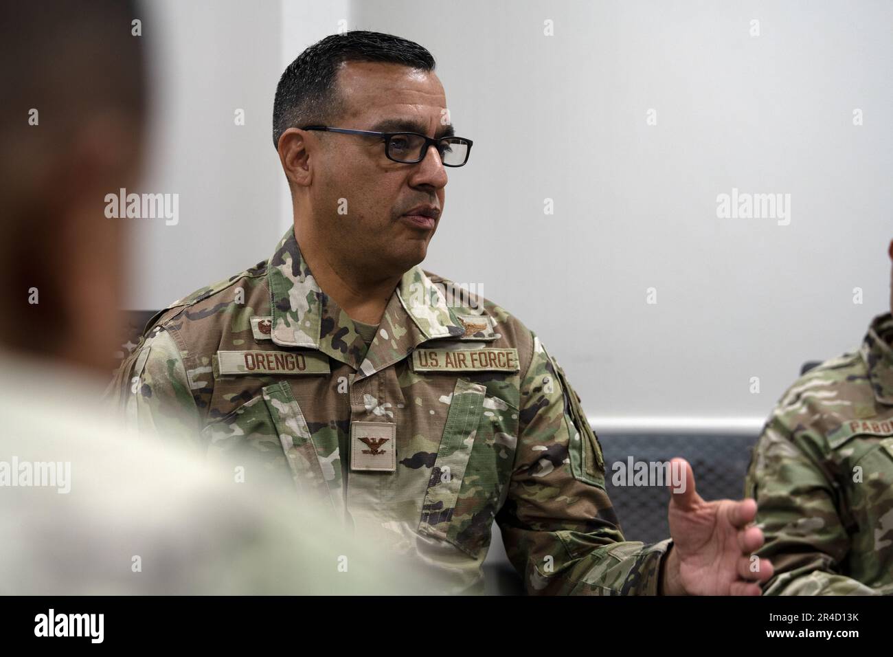 U.S. Air Force Col. Evaristo Orengo III., 156th Wing commander, speaks ...