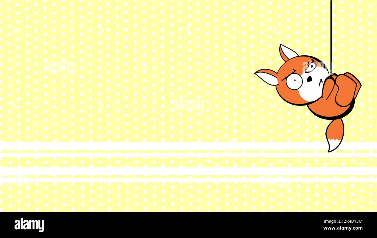 sweet fox kawaii cartoon billboard background illustration in vector ...