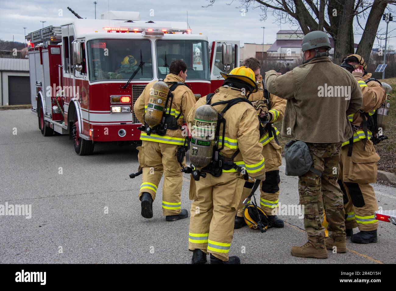 The 171st Air Refueling Wing’s Fire Emergency Services Flight arrives ...