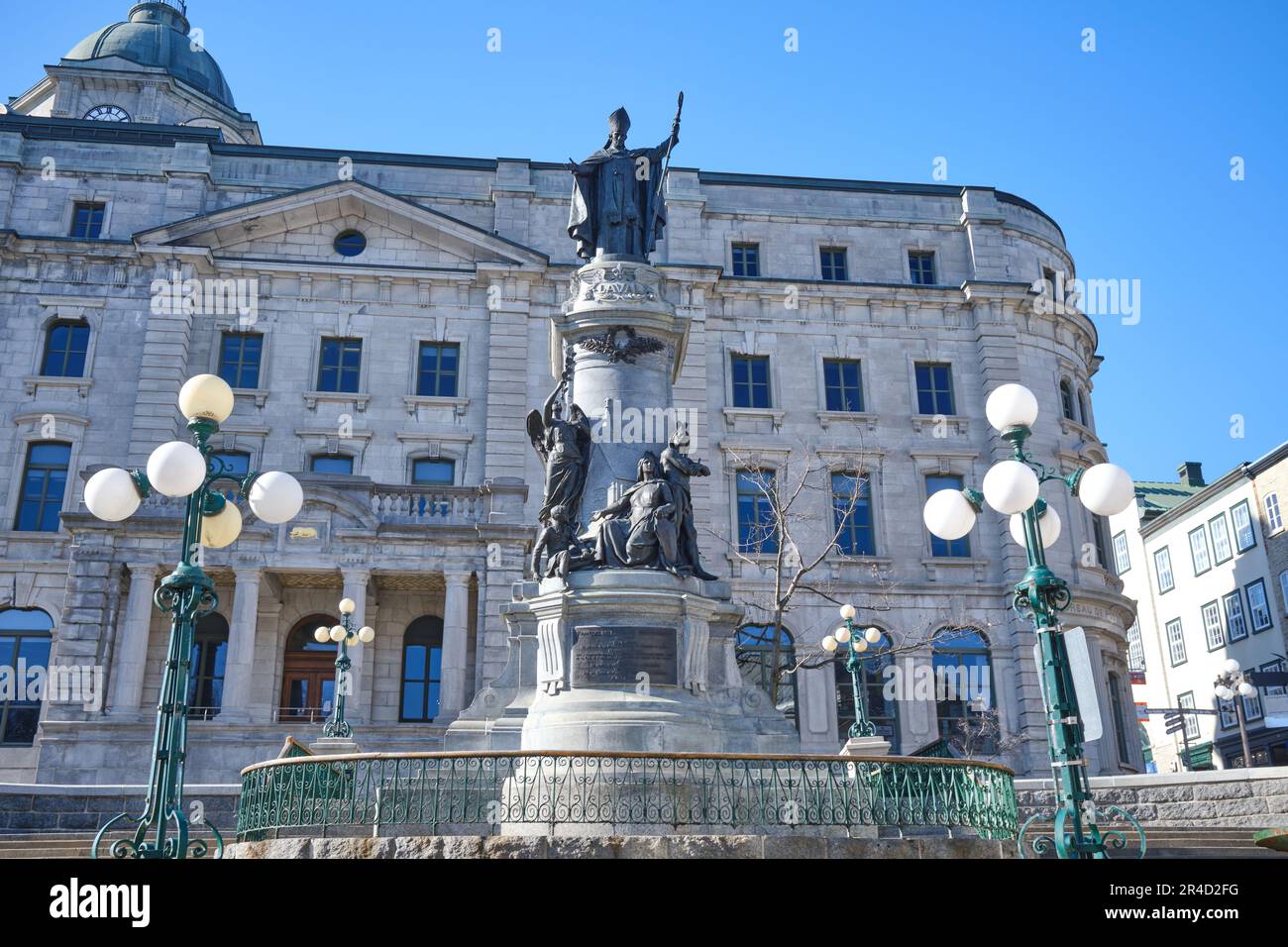 Laval monument and Old Post Office, Quebec City, Canada Stock Photo - Alamy