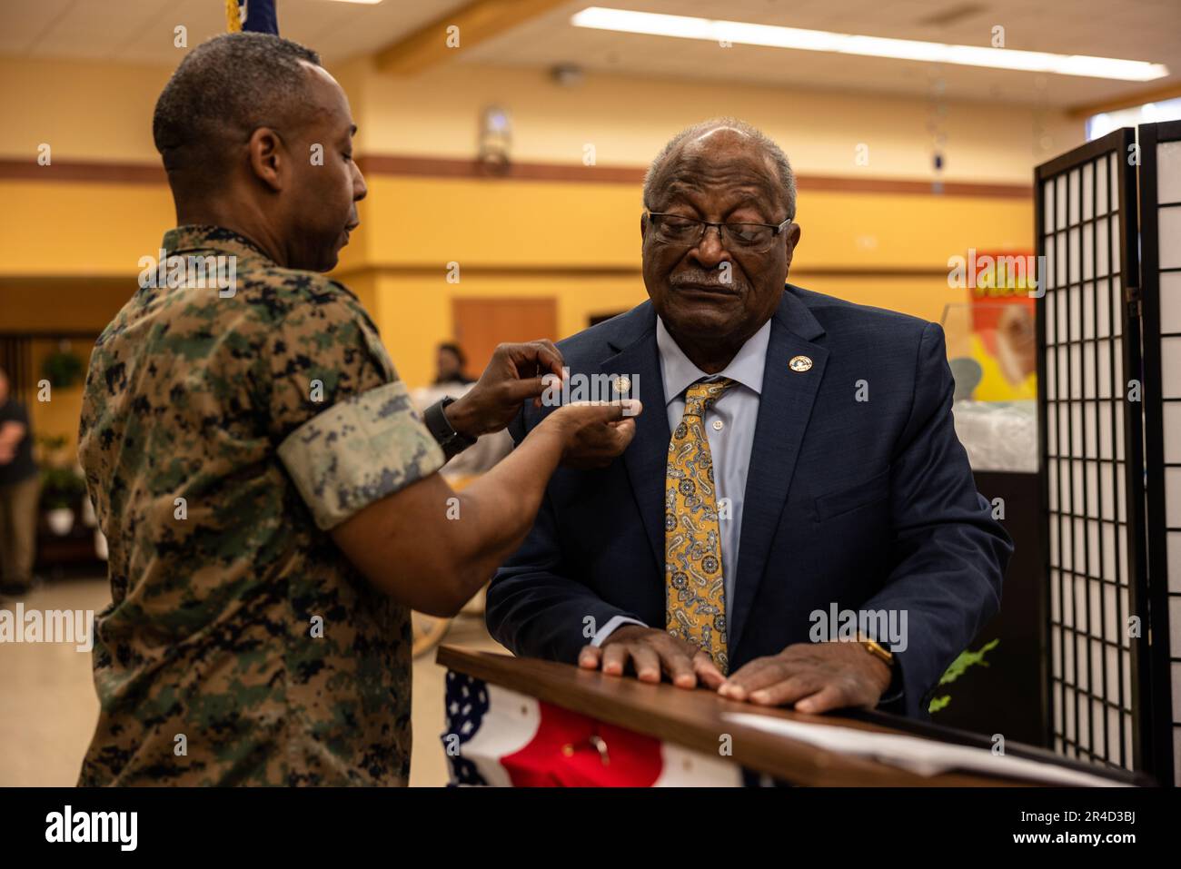 U.S. Marine Corps Col. Michael L. Brooks, base commander, Marine Corps ...