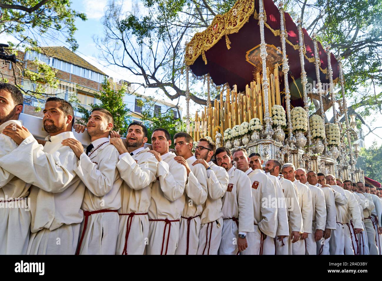 Andalusia Spain. Procession at the Semana Santa (Holy week) in Malaga ...