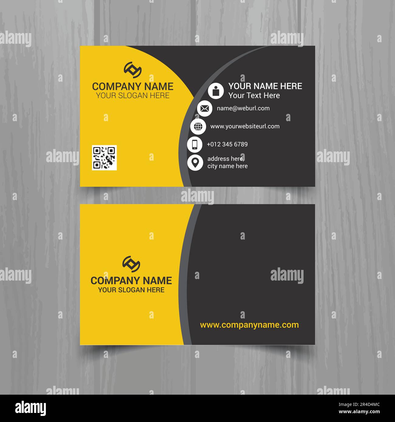 Simple business card vector template, simple clean layout design ...