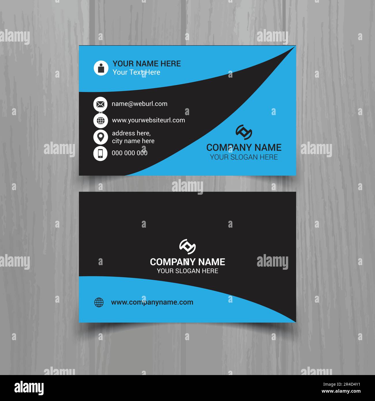 Horizontal Green and deep grey color business card vector template ...