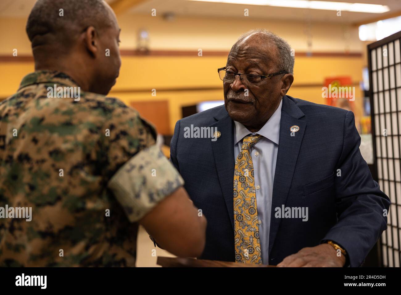 U.S. Marine Corps Col. Michael L. Brooks, base commander, Marine Corps ...
