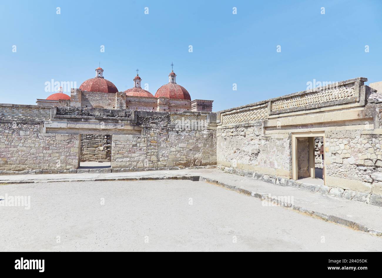 The unique ruins of Mitla, in Oaxaca, Mexico, was a Zapotec and Mixtec city known for its ...