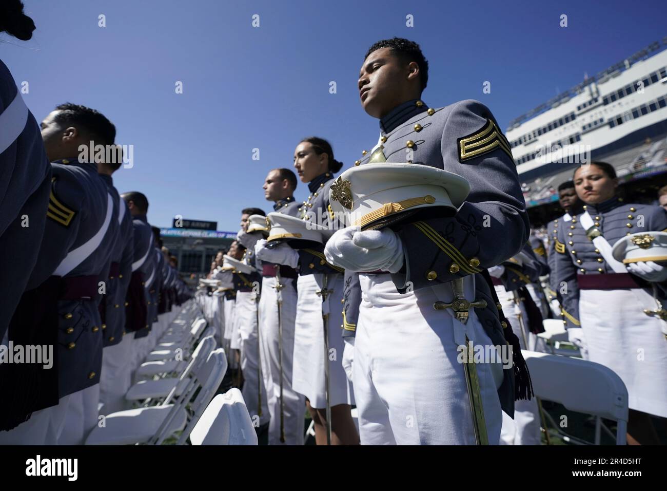 Graduating cadets arrive for the graduation ceremony of the U.S ...