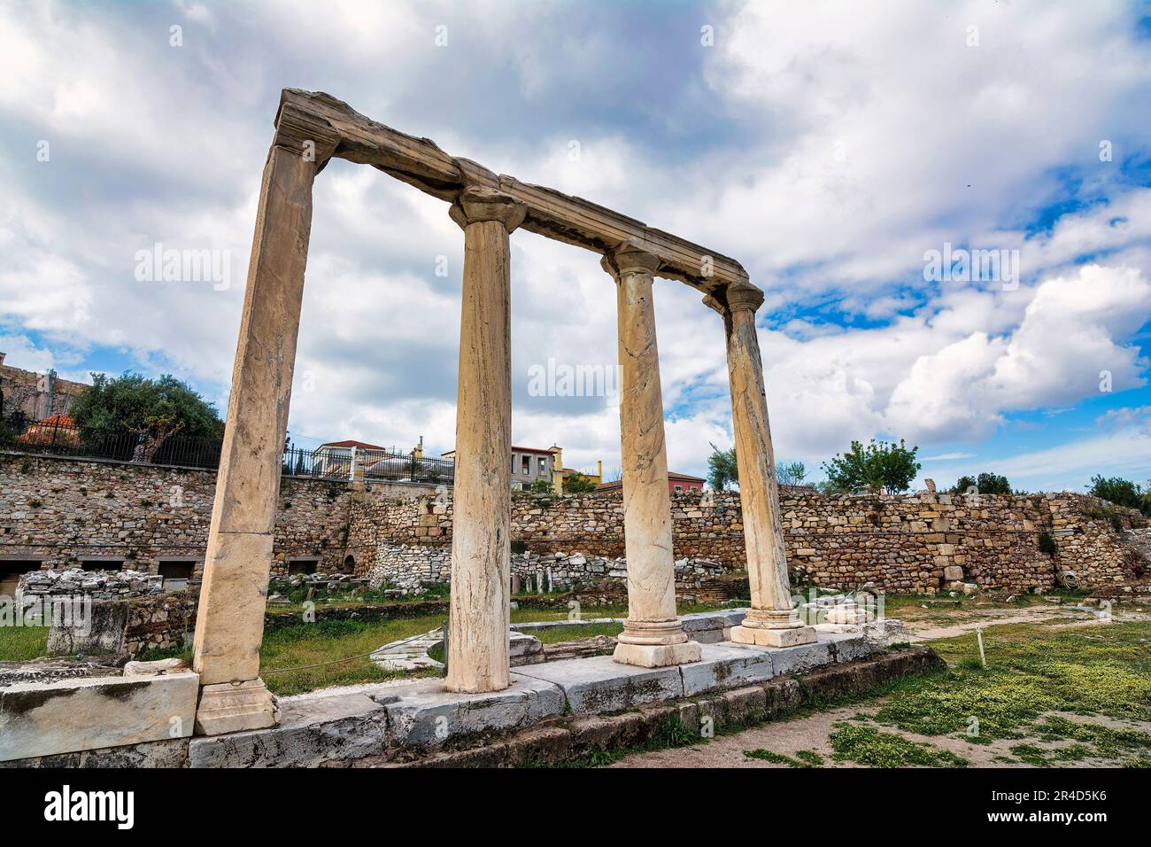 Ruins of Hadrian's Library in Athens, Greece. Hadrian's Library was ...