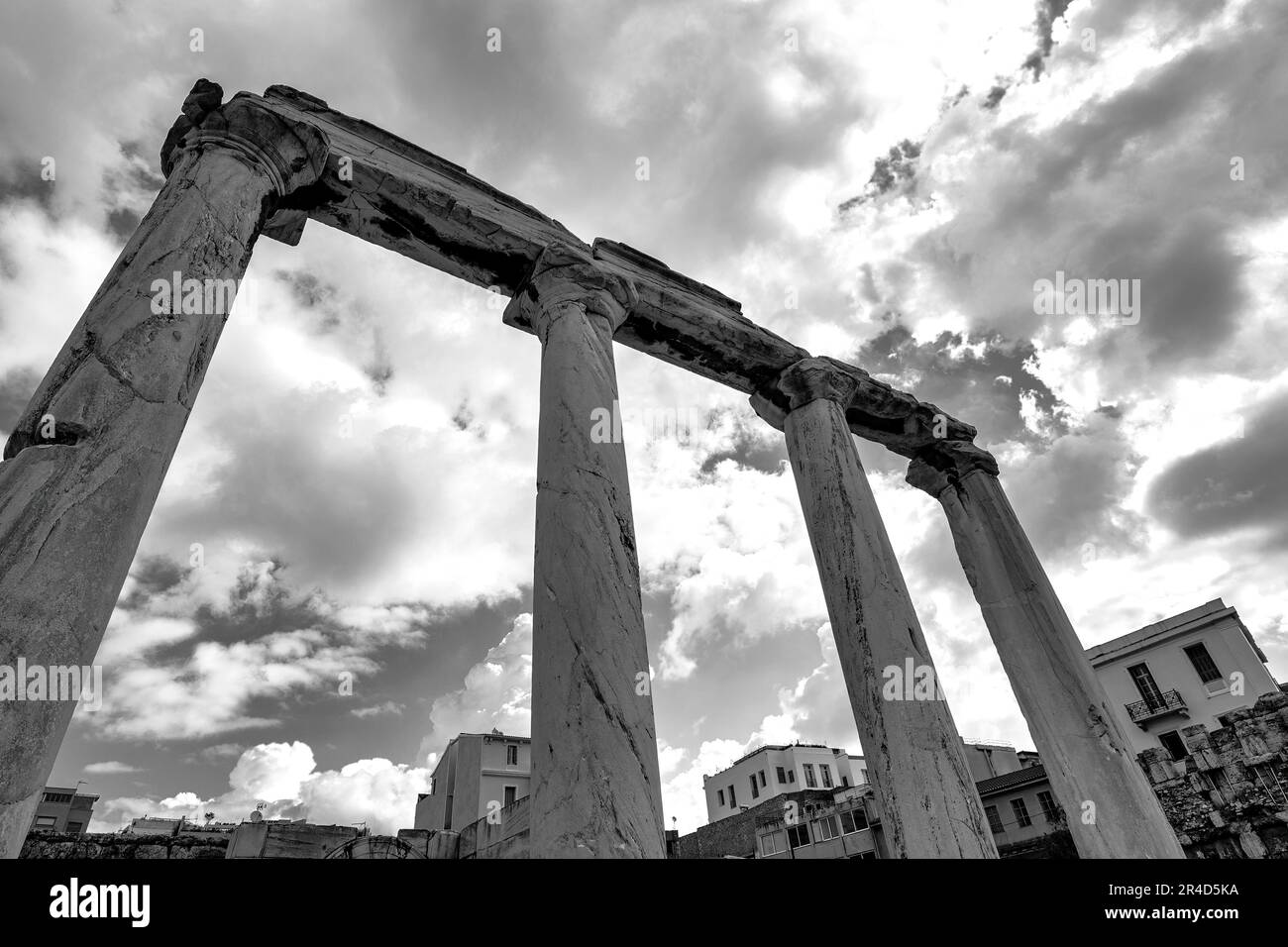 Ruins of Hadrian's Library in Athens, Greece. Hadrian's Library was ...