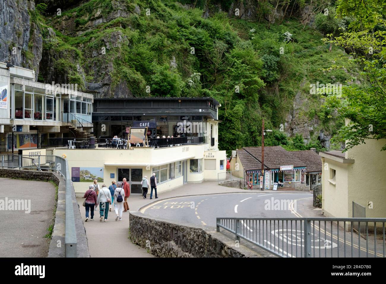 Around Cheddar Gorge a tourist attraction in Somerset UK The entrance ...