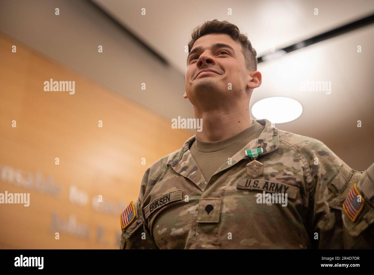 U.S. Army Spc. Isaac Eriksen, an infantryman assigned to the 1st Battalion, 102nd Infantry ...