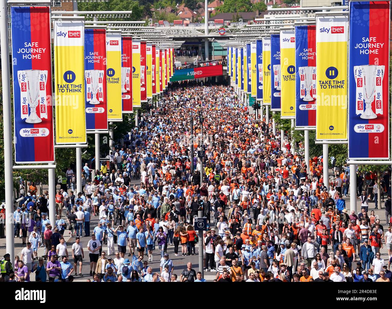 Luton Town and Coventry City fans arrive for the Sky Bet Championship ...