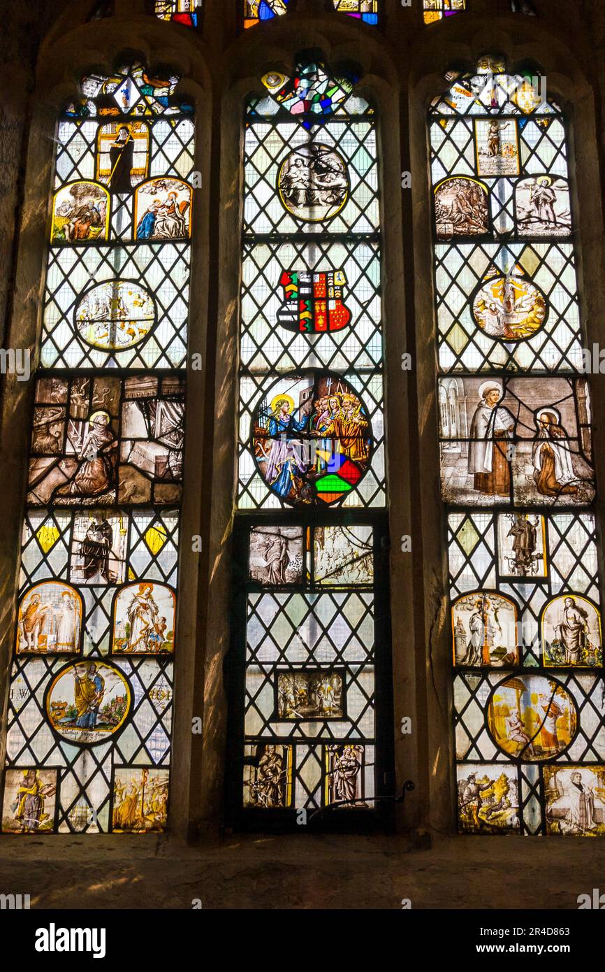 Stained glass window at in St. Leonard's Chapel, Faleigh Hungerford ...