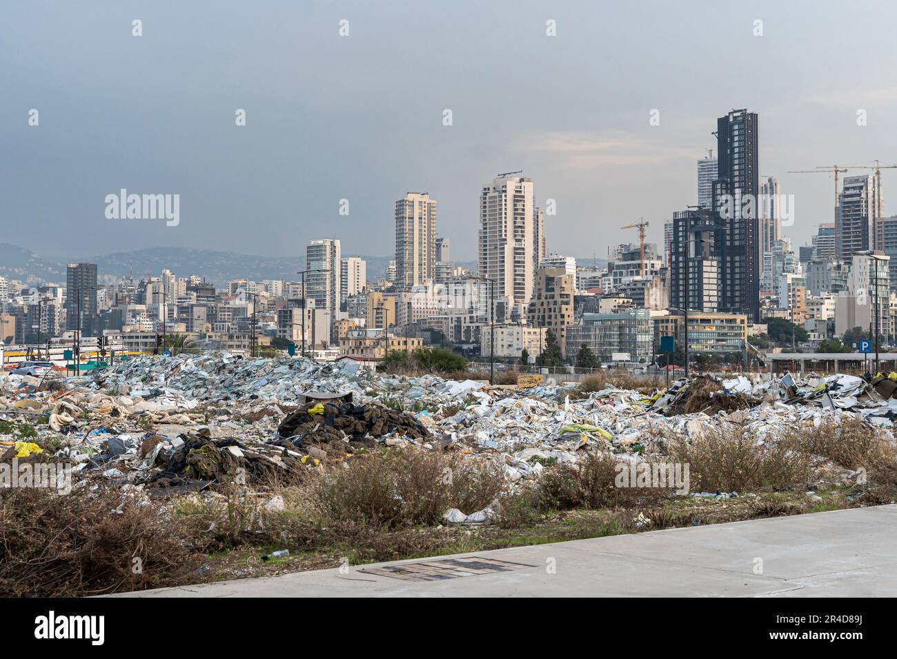 Skyline Tower and modern residential buildings in Beirut, Lebanon Stock ...