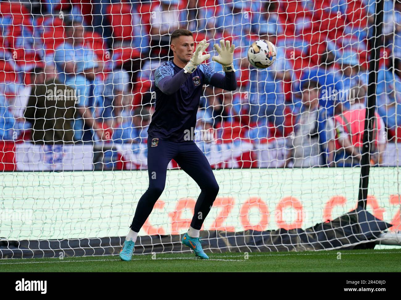 Coventry City goalkeeper Ben Wilson warming up before the Sky Bet ...