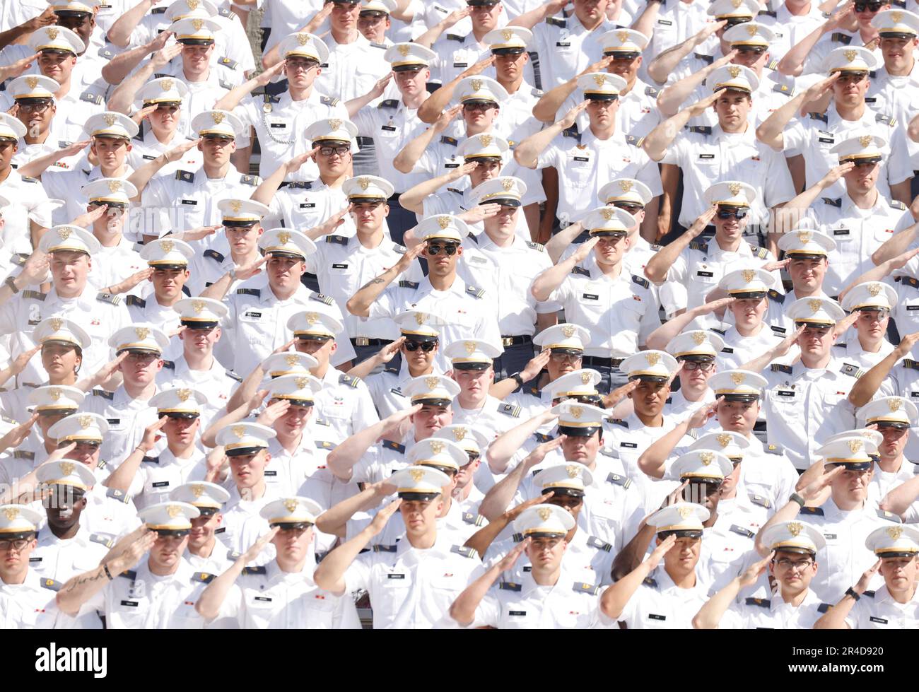 West Point, United States. 27th May, 2023. Cadets salute at the West ...