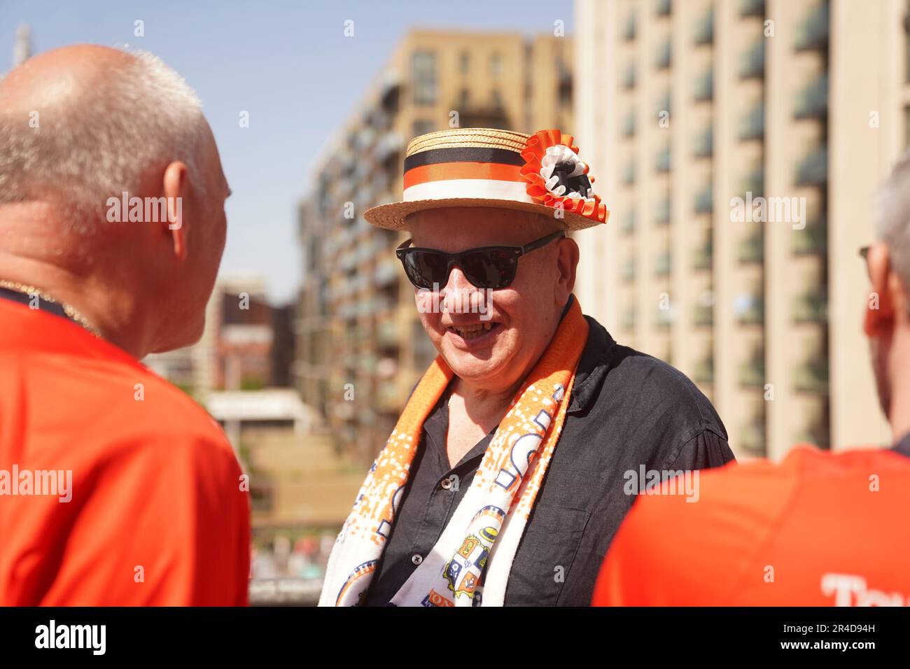 Luton Town fans arrive for the Sky Bet Championship play-off final at ...