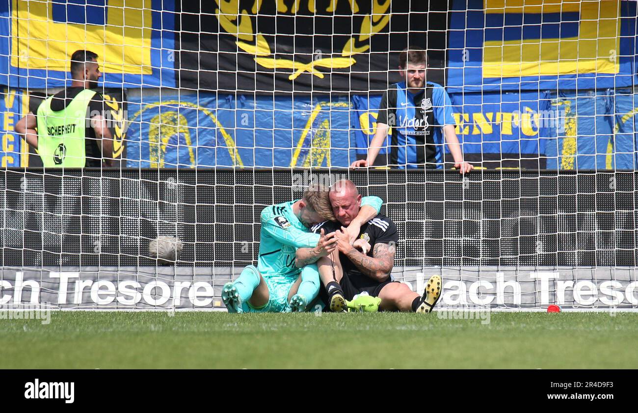 27 May 2023, Saarland, Saarbrücken: Soccer, 3. league, 38th matchday, 1 ...