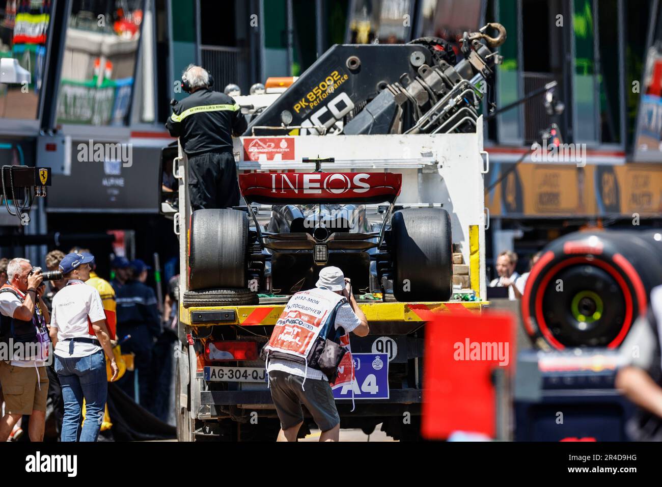 Monte-Carlo, Monaco. 27th May, 2023. Damaged car of #44 Lewis Hamilton ...