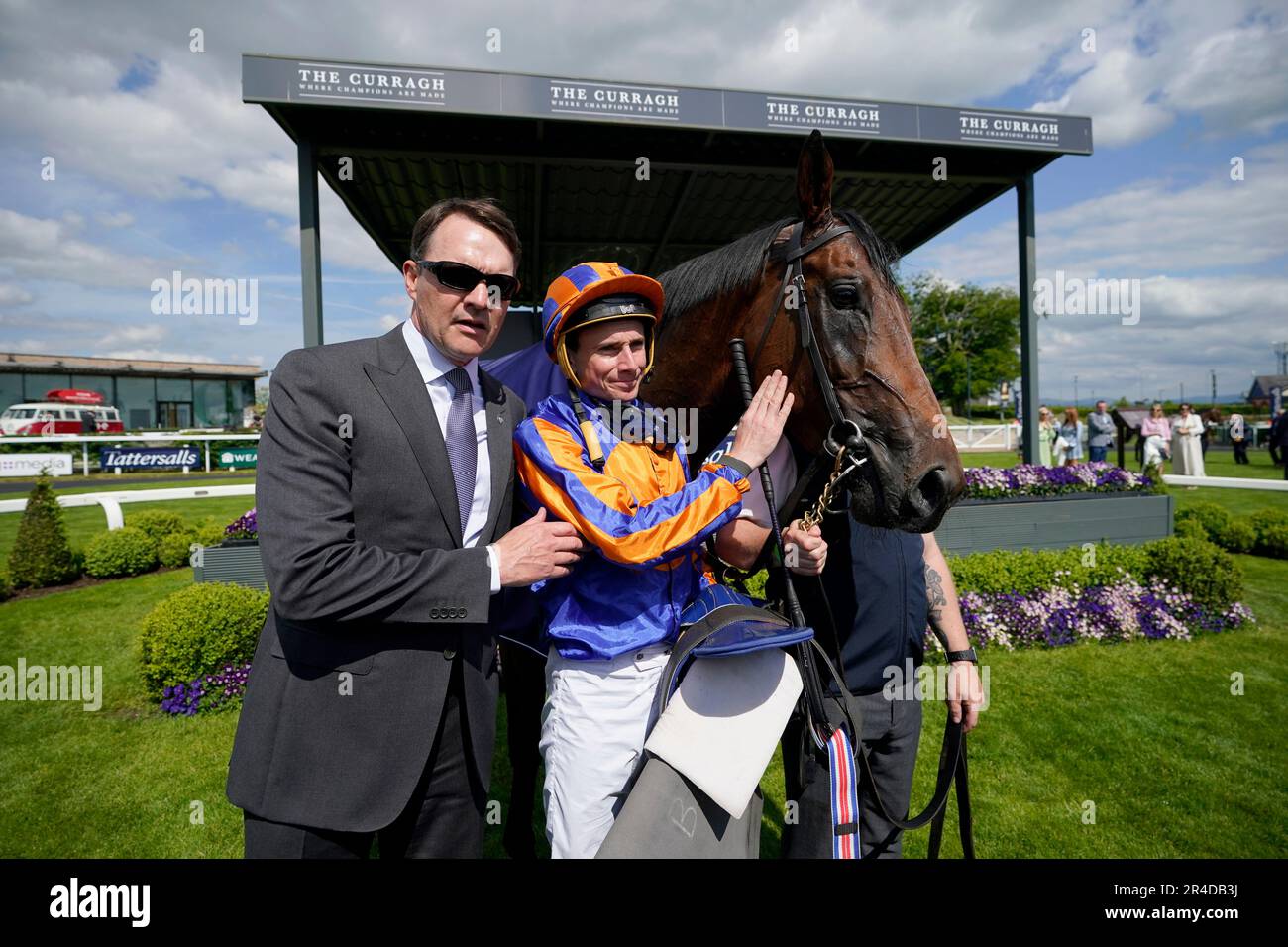 Trainer Aidan O'Brian (left) and Jockey Ryan Moore celebrate after ...
