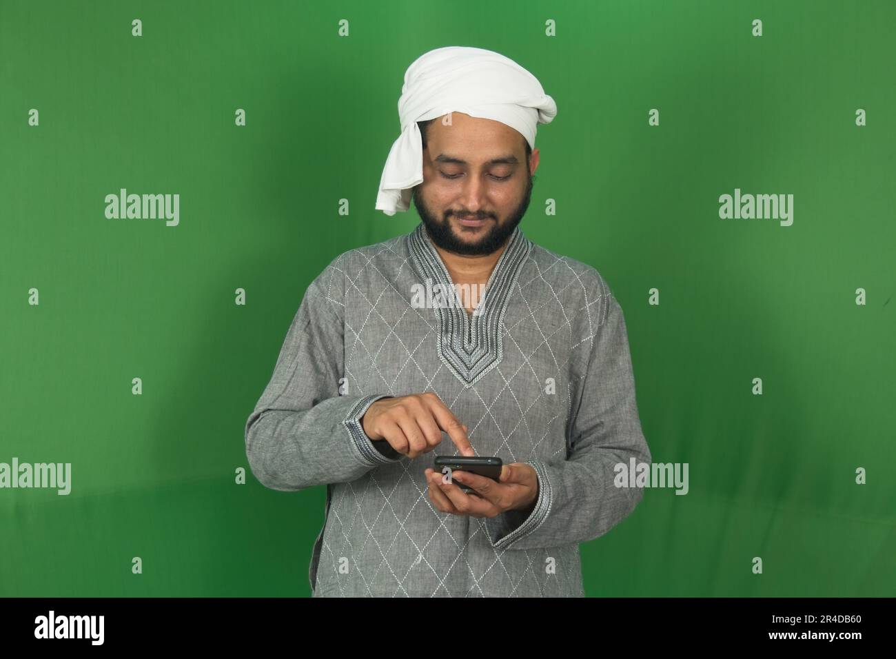 Indian Young Farmer Doing Something With Left Hand In His Mobile In ...