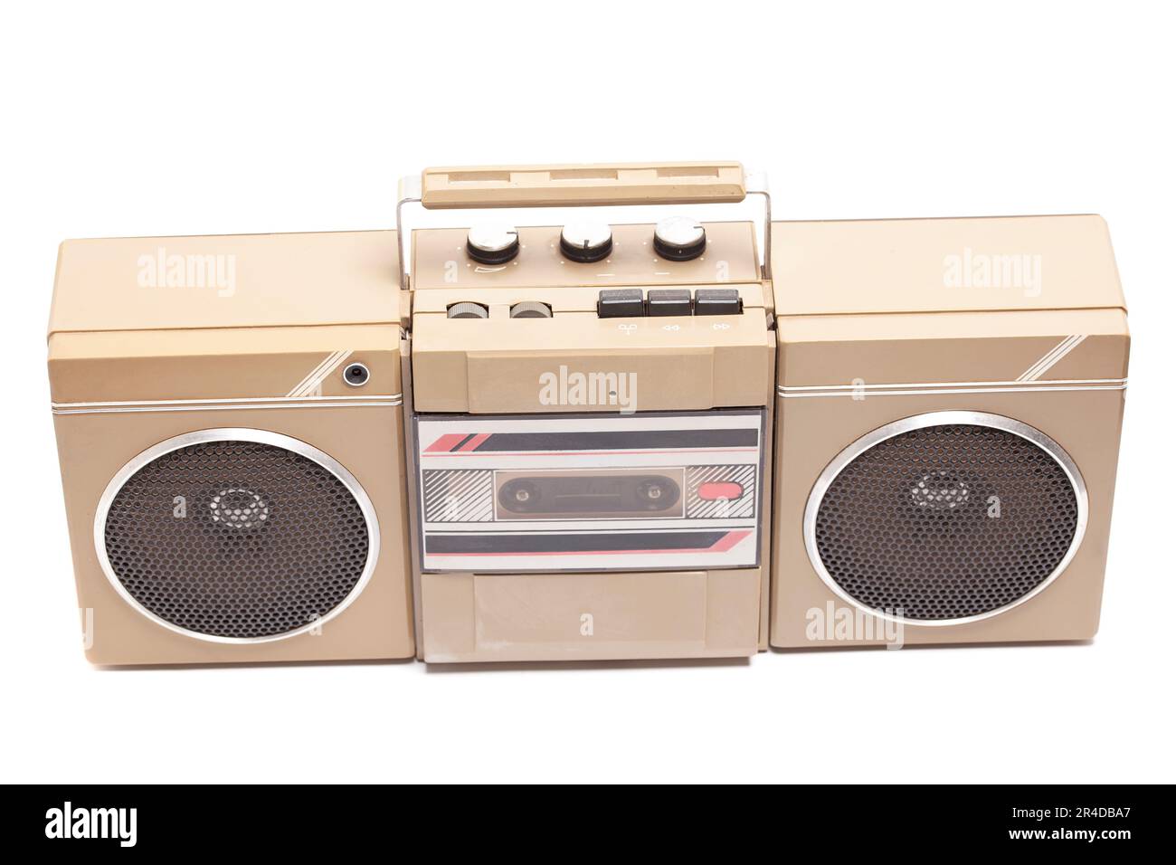 Retro portable stereo cassette recorder from 80s Stock Photo - Alamy