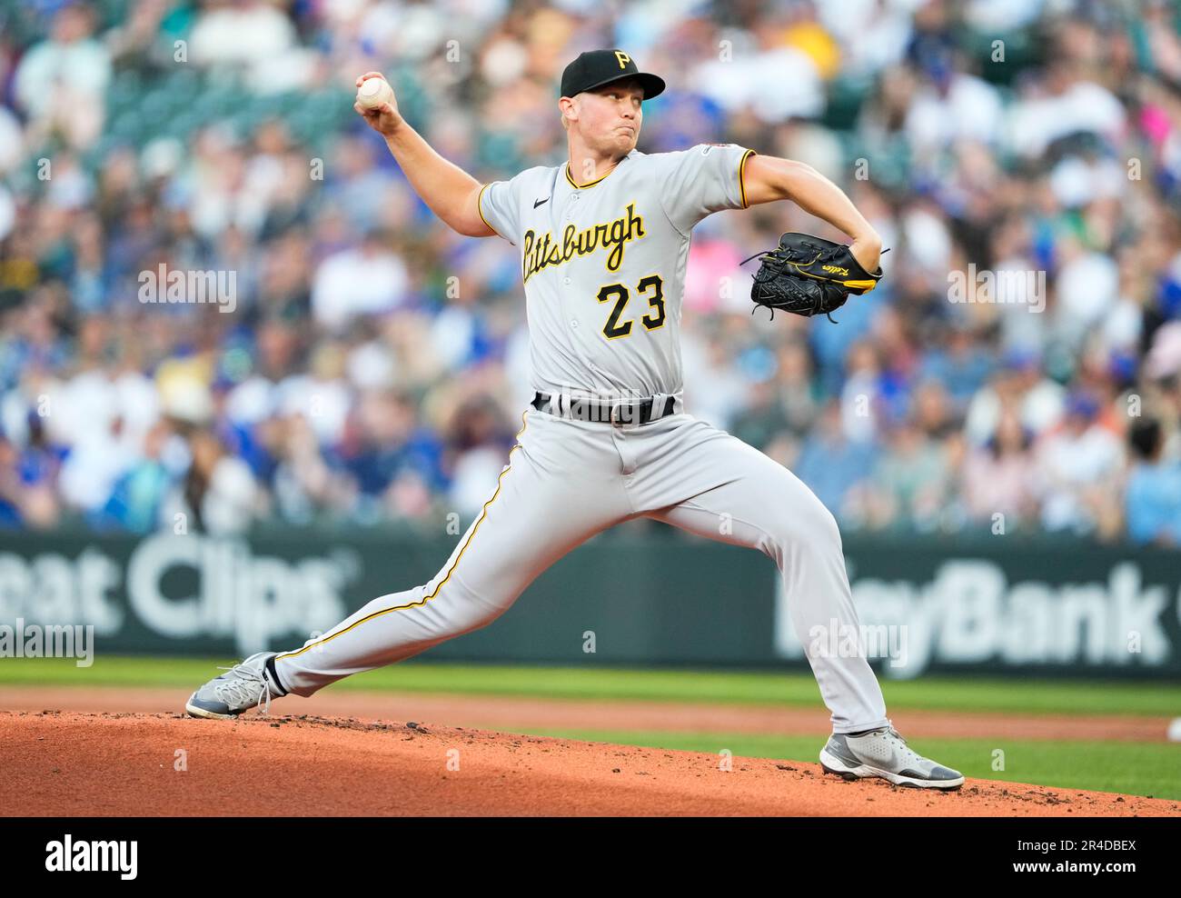Pittsburgh Pirates starting pitcher Mitch Keller throws against the ...