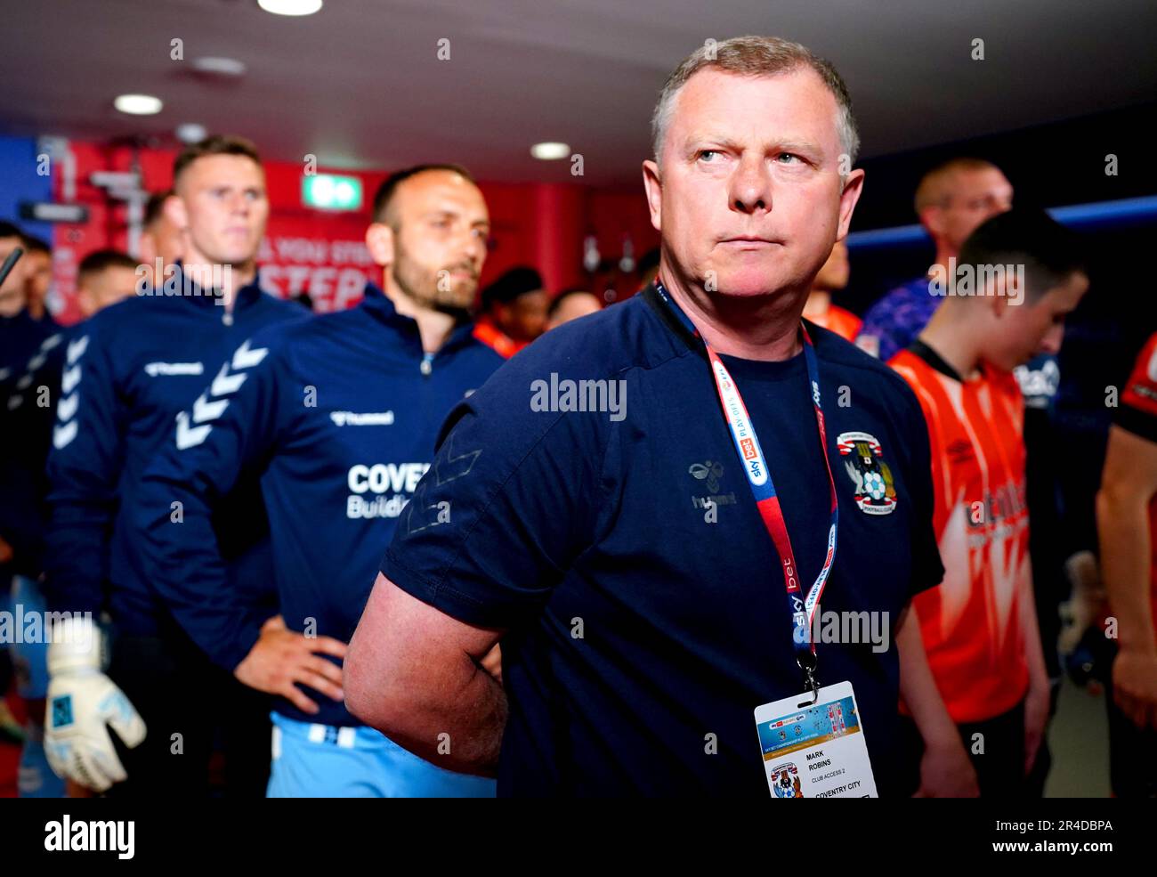 Coventry City manager Mark Robins in the tunnel ahead of the Sky Bet ...
