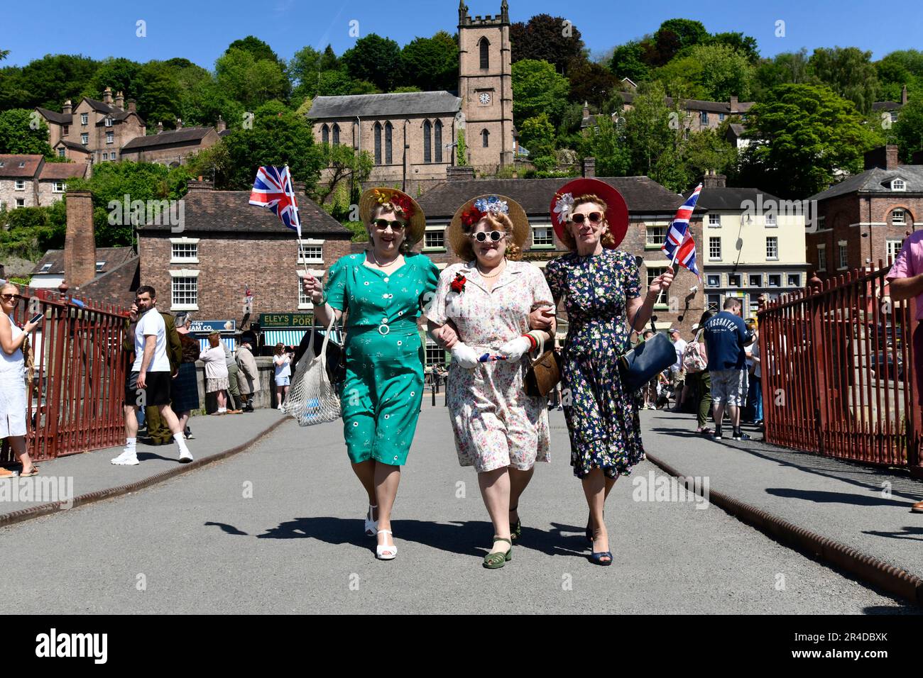 The Ironbridge World War Two Weekend. Sisters dressed in 1940s style ...
