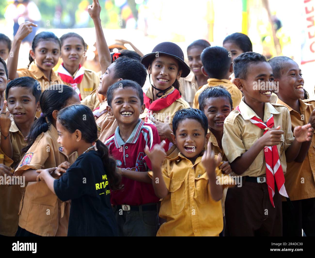 Maumere, Flores, Indonesia- May 23, 2023: a group of children in scout ...