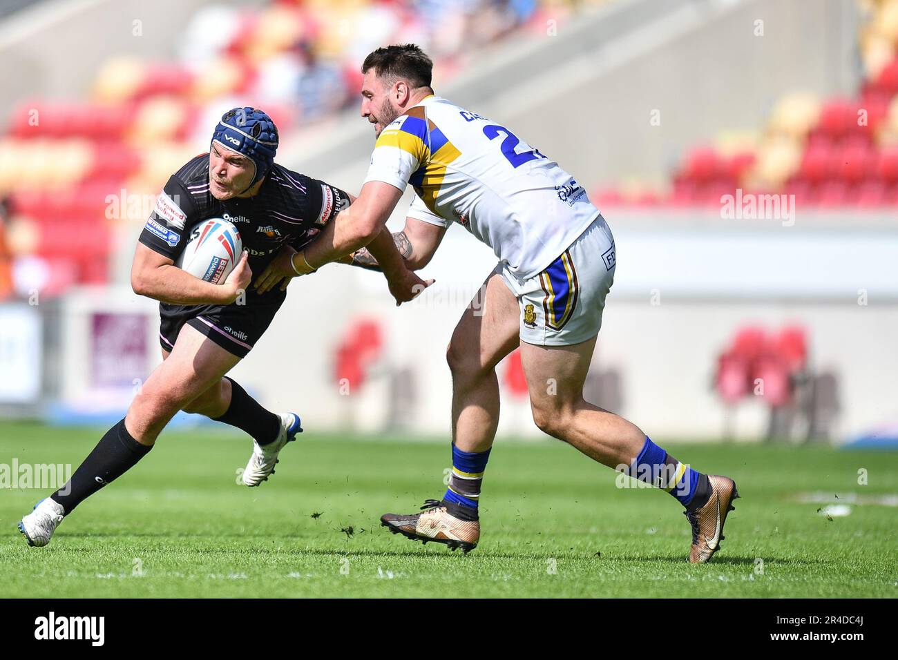 York, England - 26th May 2023 - Luke Cresswell of Barrow Raiders goes ...