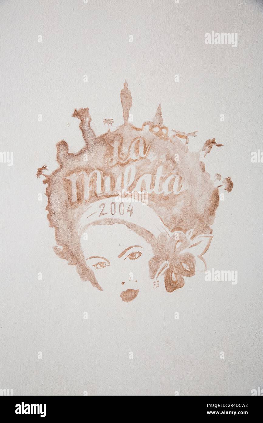 La Mulata restaurant logo artwork in Cartagena Colombia Stock Photo - Alamy