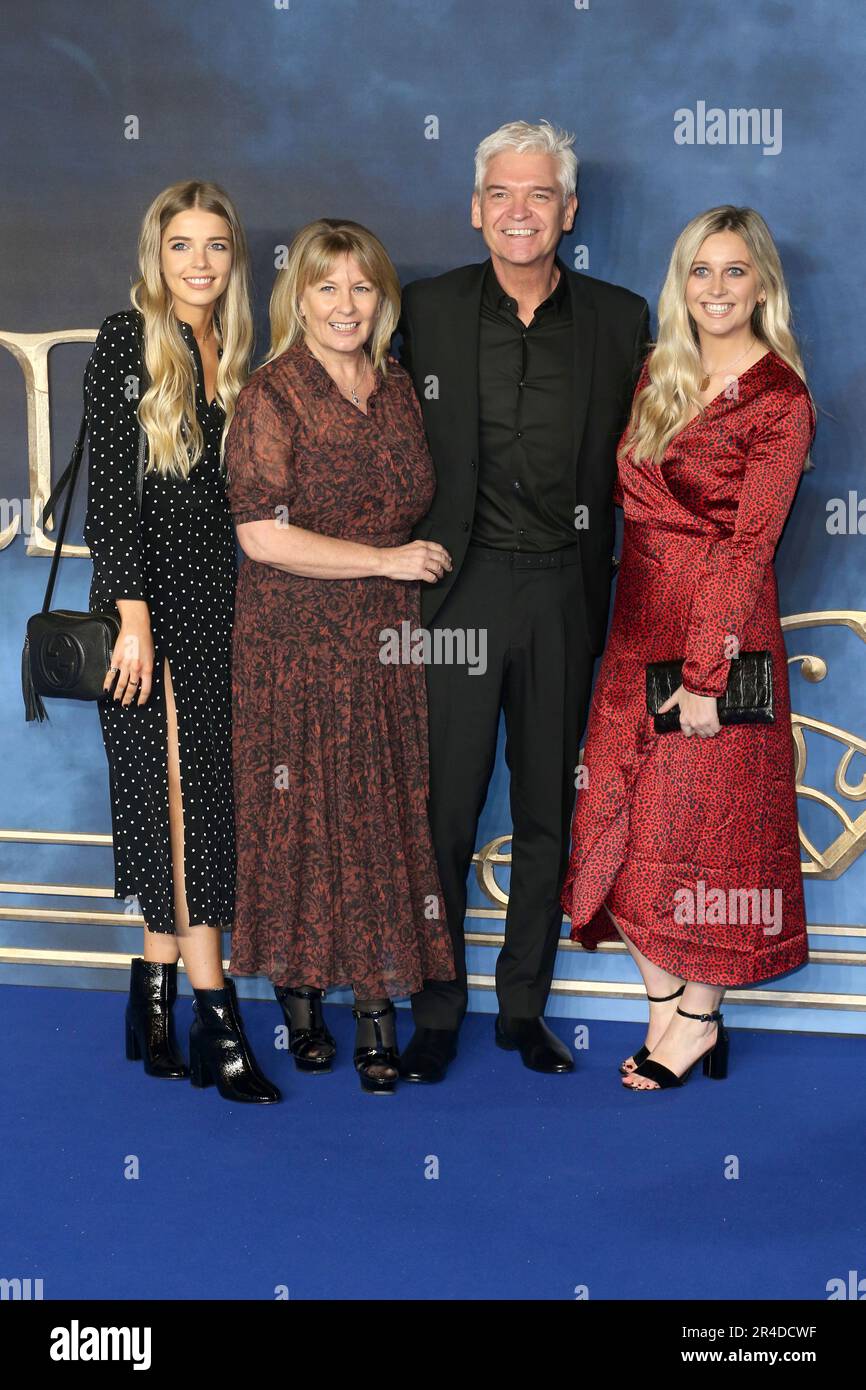 Stephanie Lowe and Phillip Schofield and family attend the UK Premiere ...