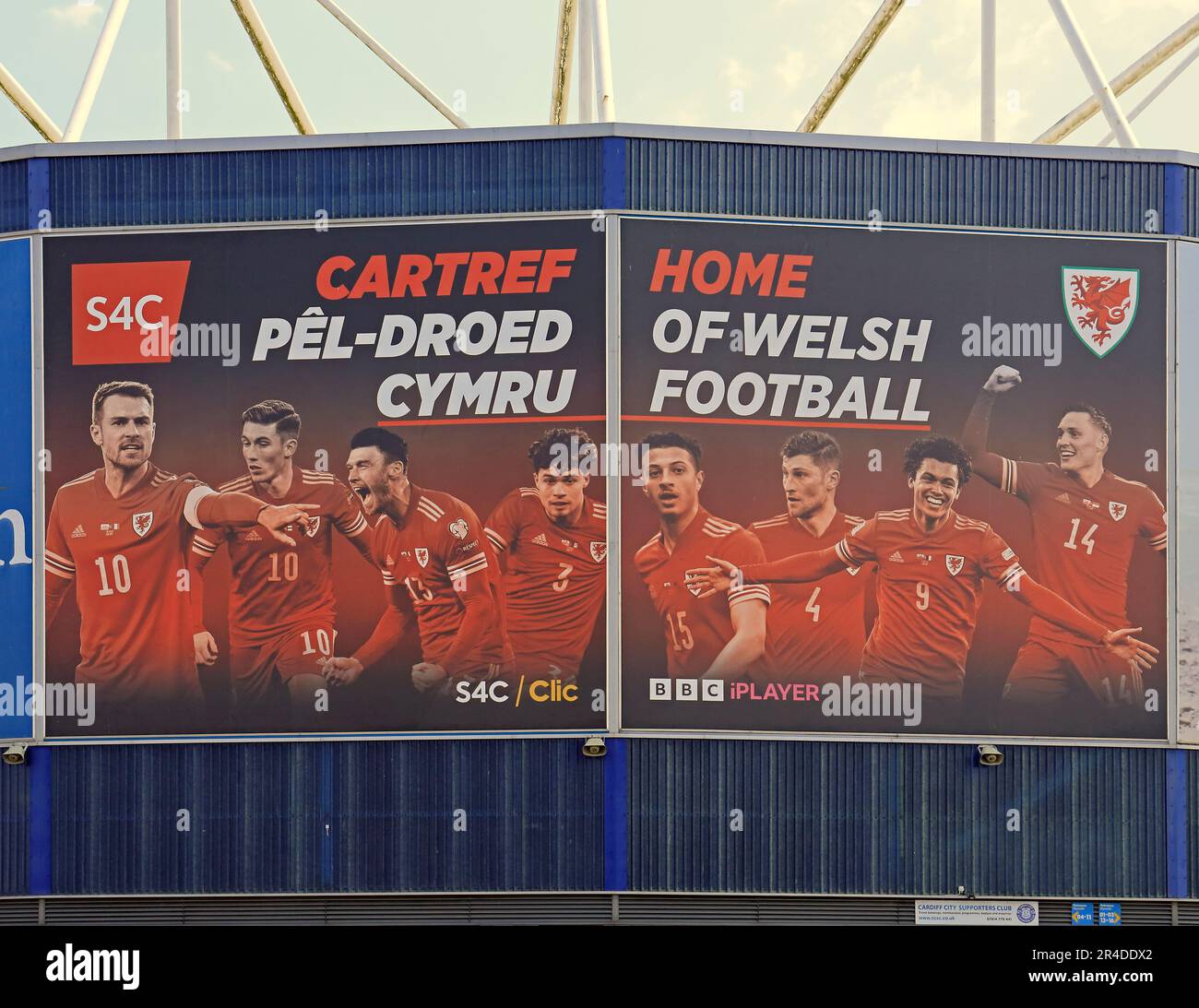 Cardiff City Football Stadium, - Home Cardiff Football promotional advertising. Taken May 2023 ...
