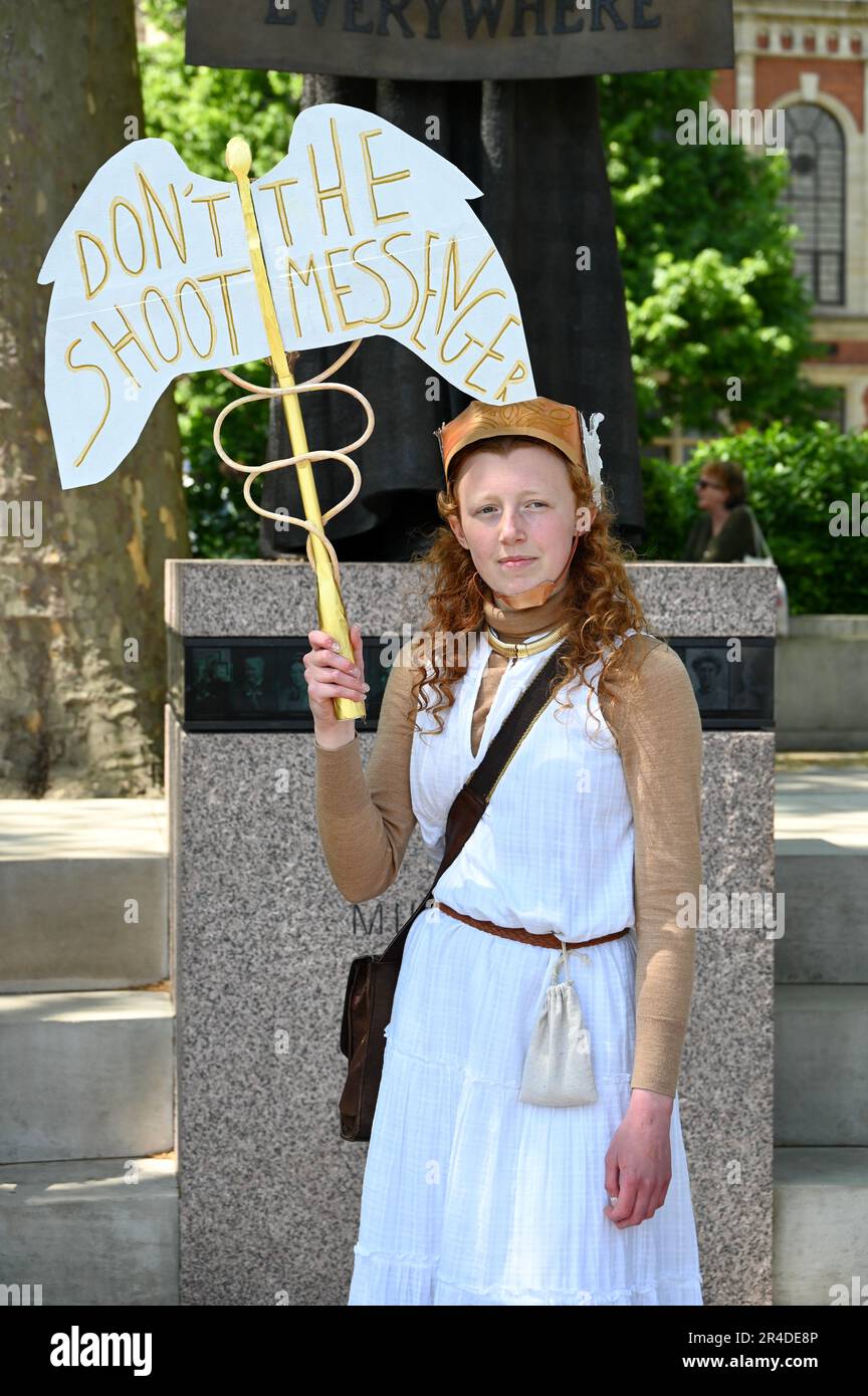 London, UK. 27th May 2023. Not My Bill Protest. Activists from mutiple ...