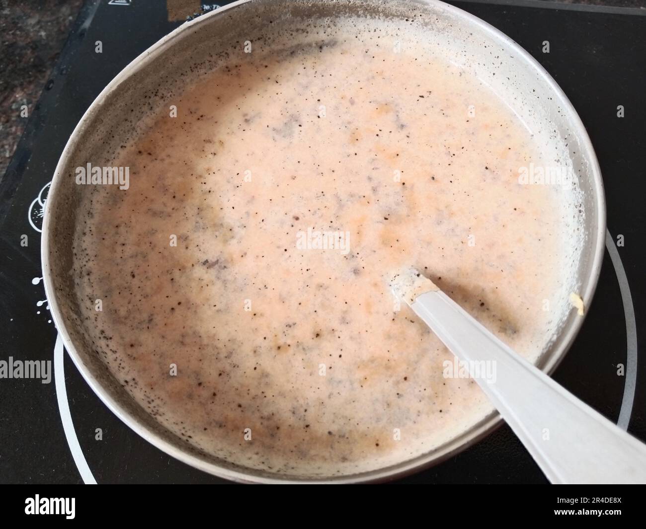 Milk tea made up of cow milk, sugar and tea leaves powder for ...