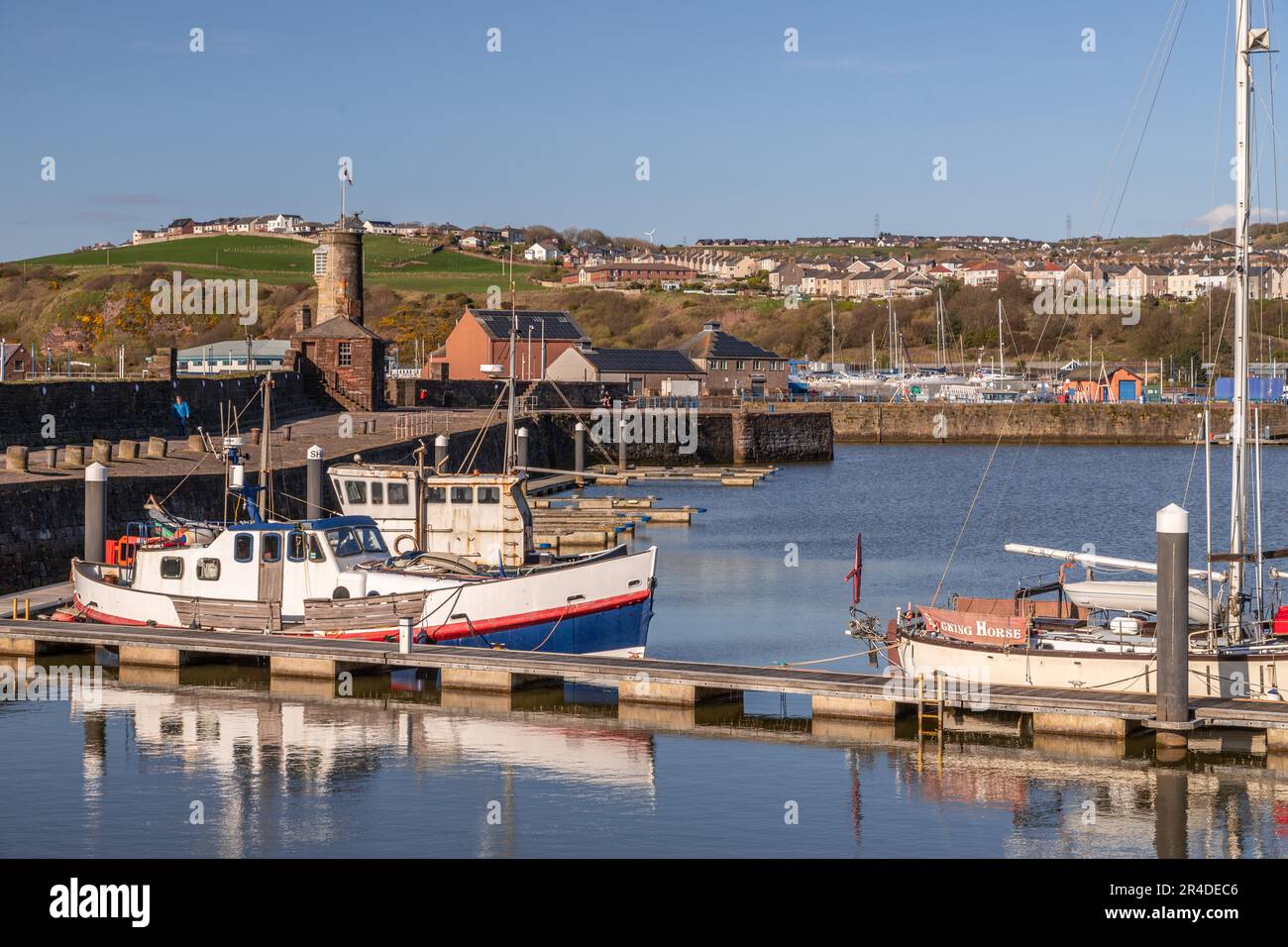 Boats in Whitehaven harbour, Cumbria, England Stock Photo - Alamy