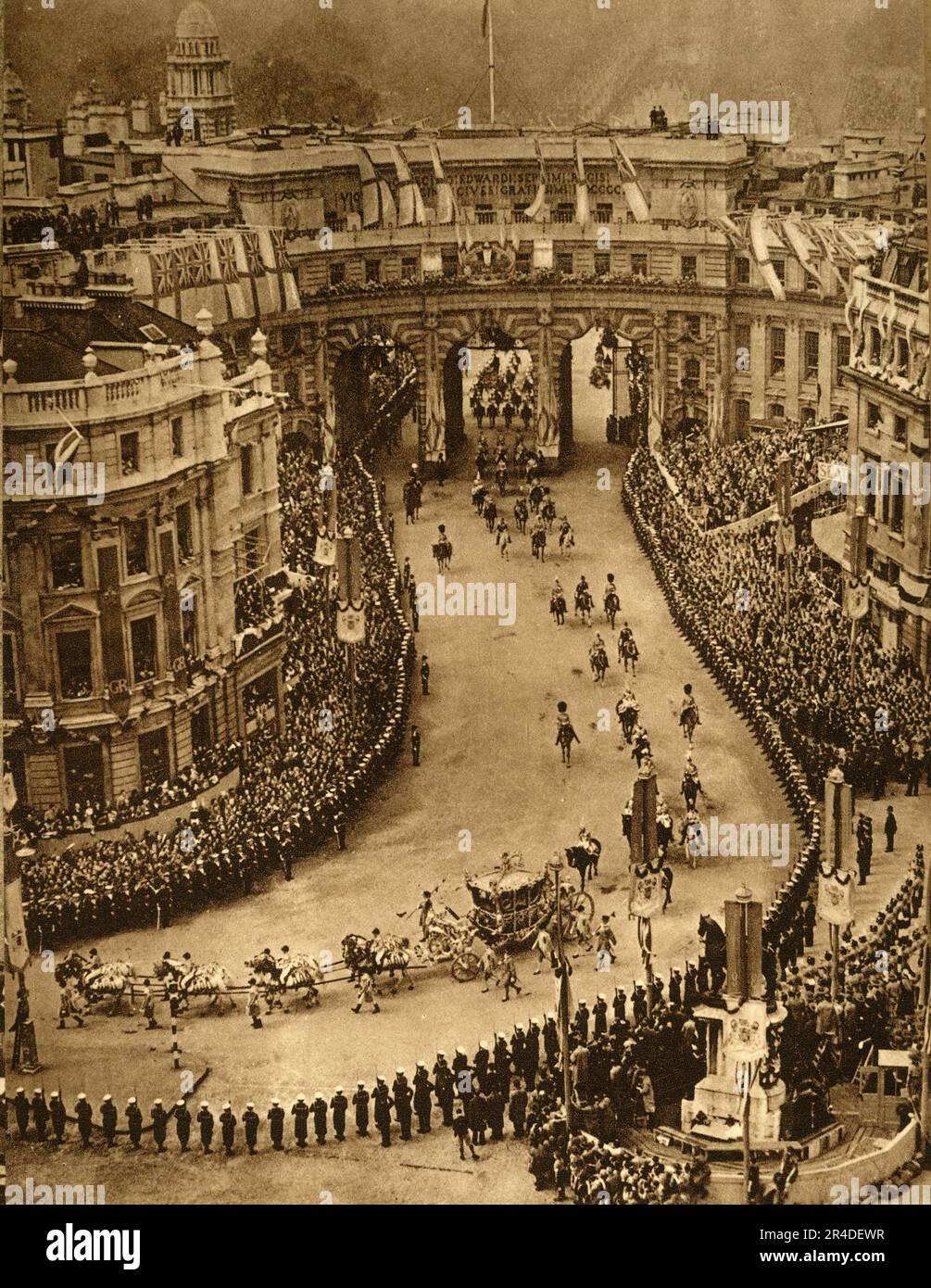 'Passing Through the Admiralty Arch', 1937. From "The Coronation of ...