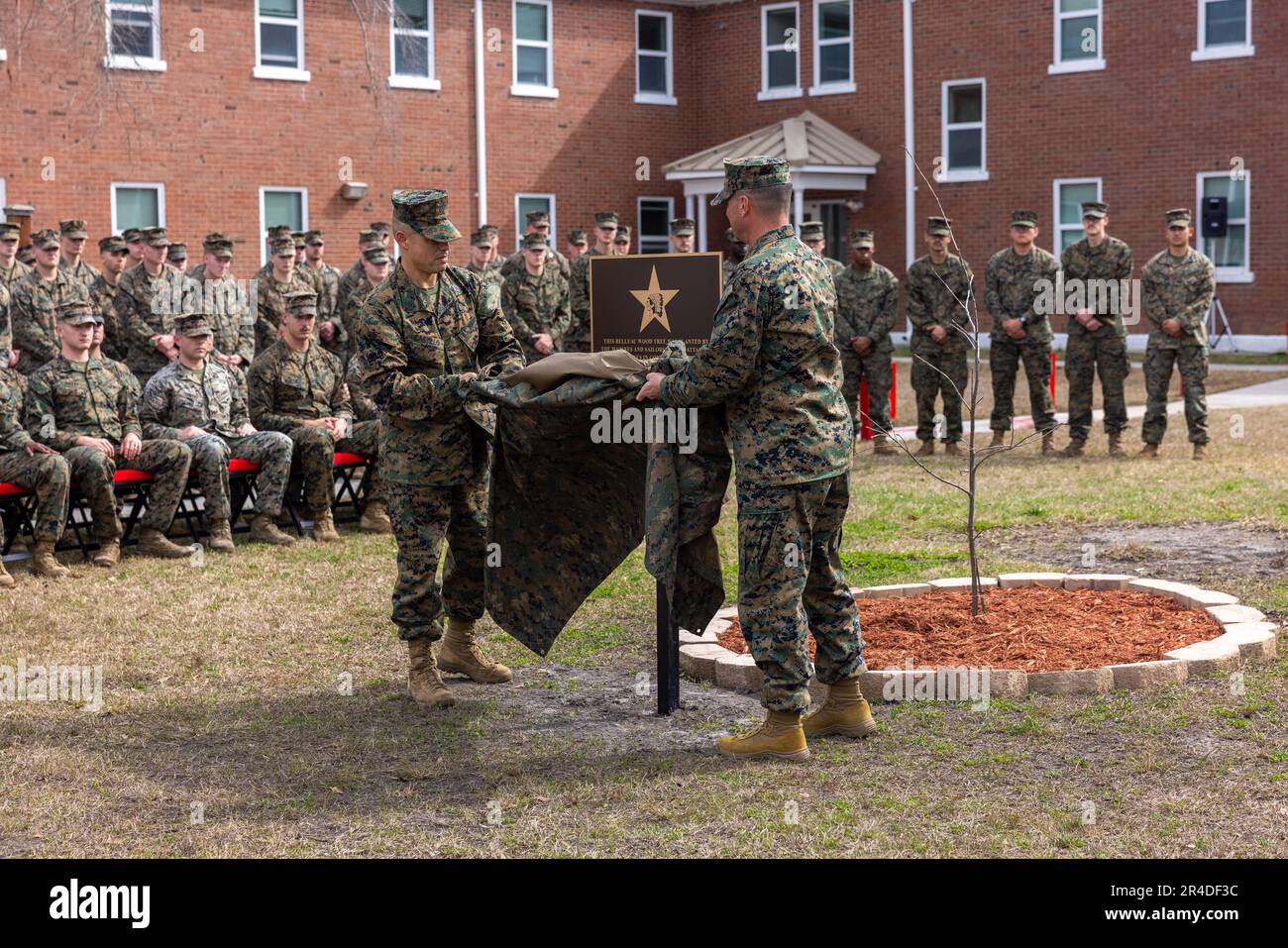 U.S. Marine Corps Sgt. Maj. Michael Castillo (left), sergeant major of ...