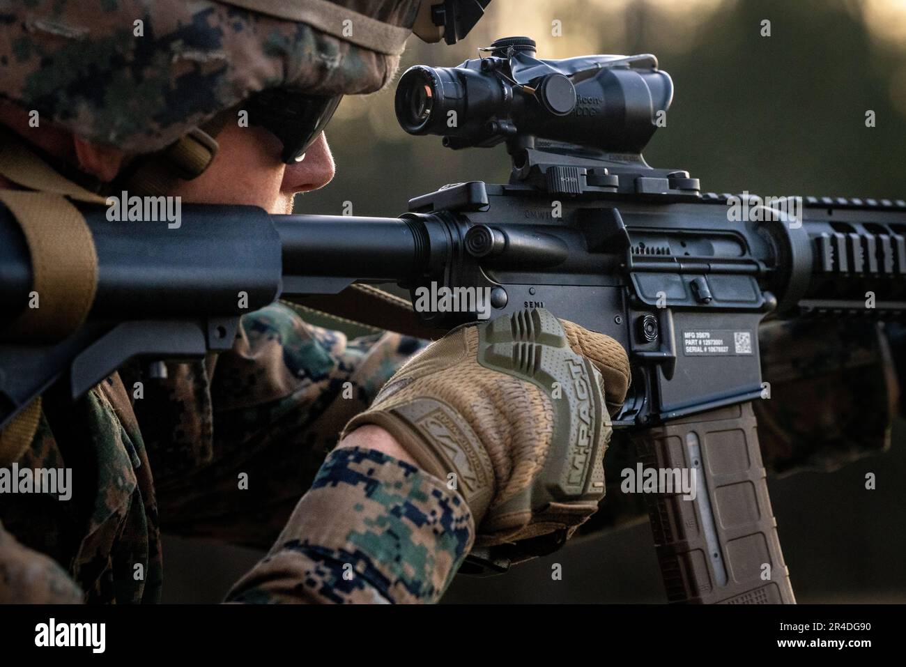 U.S. Marine Corps Sgt. Matthew Landry, a marksmanship instructor with ...