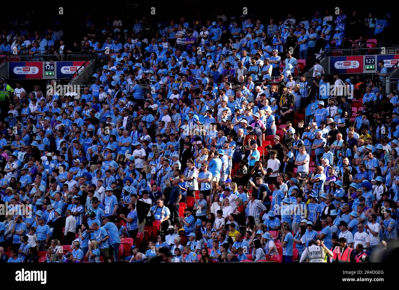 Coventry City fans in the stands during the Sky Bet Championship play ...