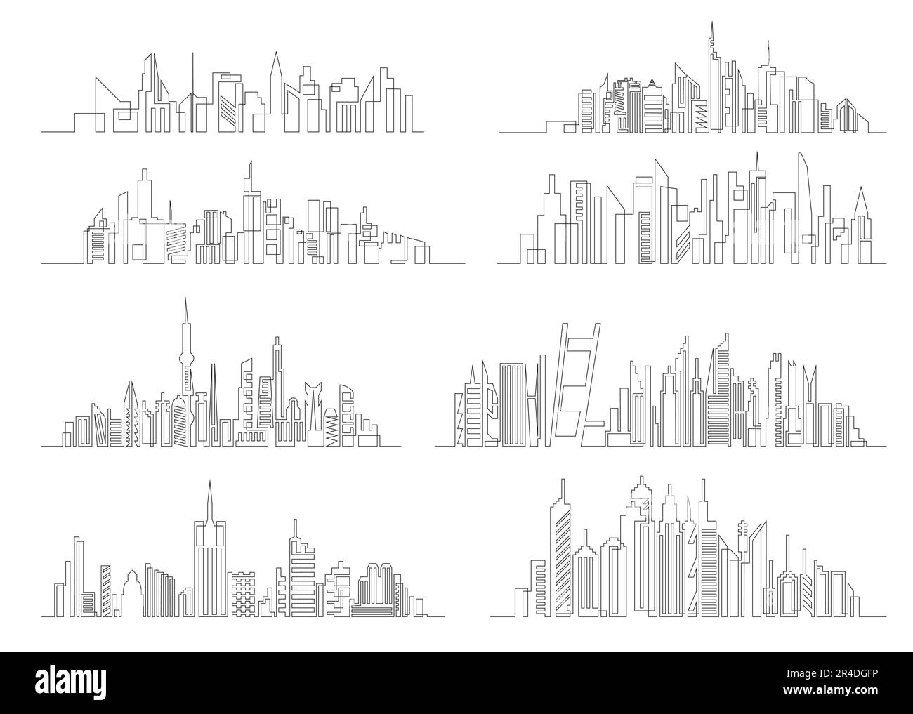 Continuous line drawing of house, residential building concept. Modern ...