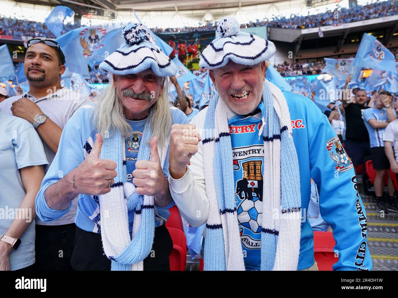 Coventry City fans show their support in the stands before the Sky Bet ...