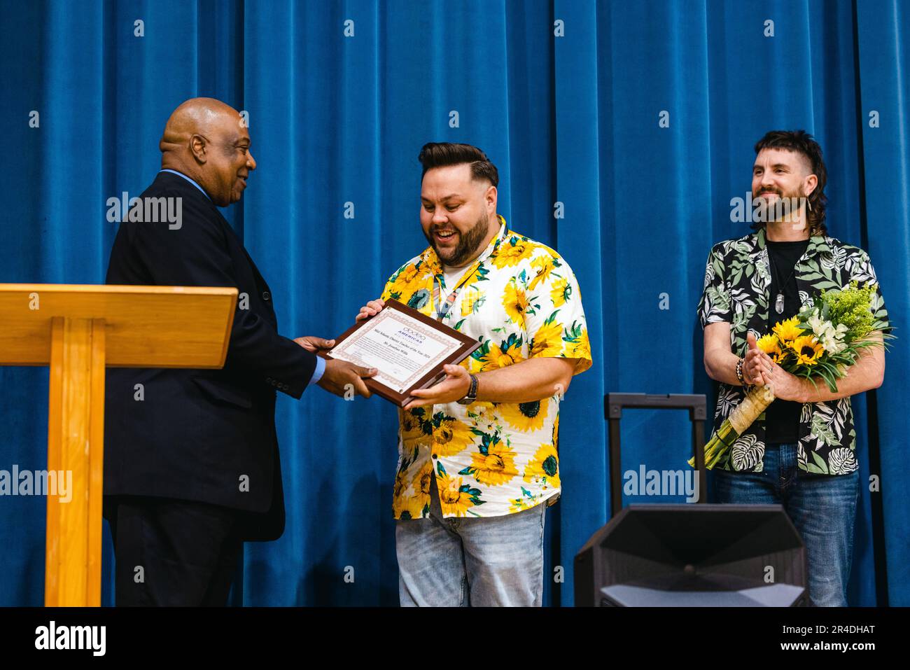 Kent Worford, the Mid-Atlantic Superintendent, left, presents Jonathan ...