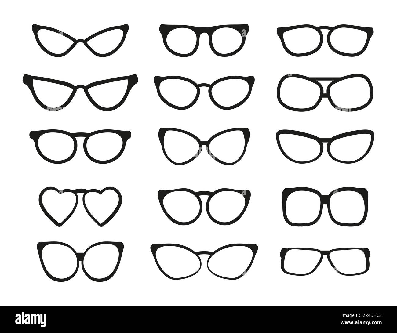 Glasses silhouette vector. Frame for sunglasses. Vision-correcting ...