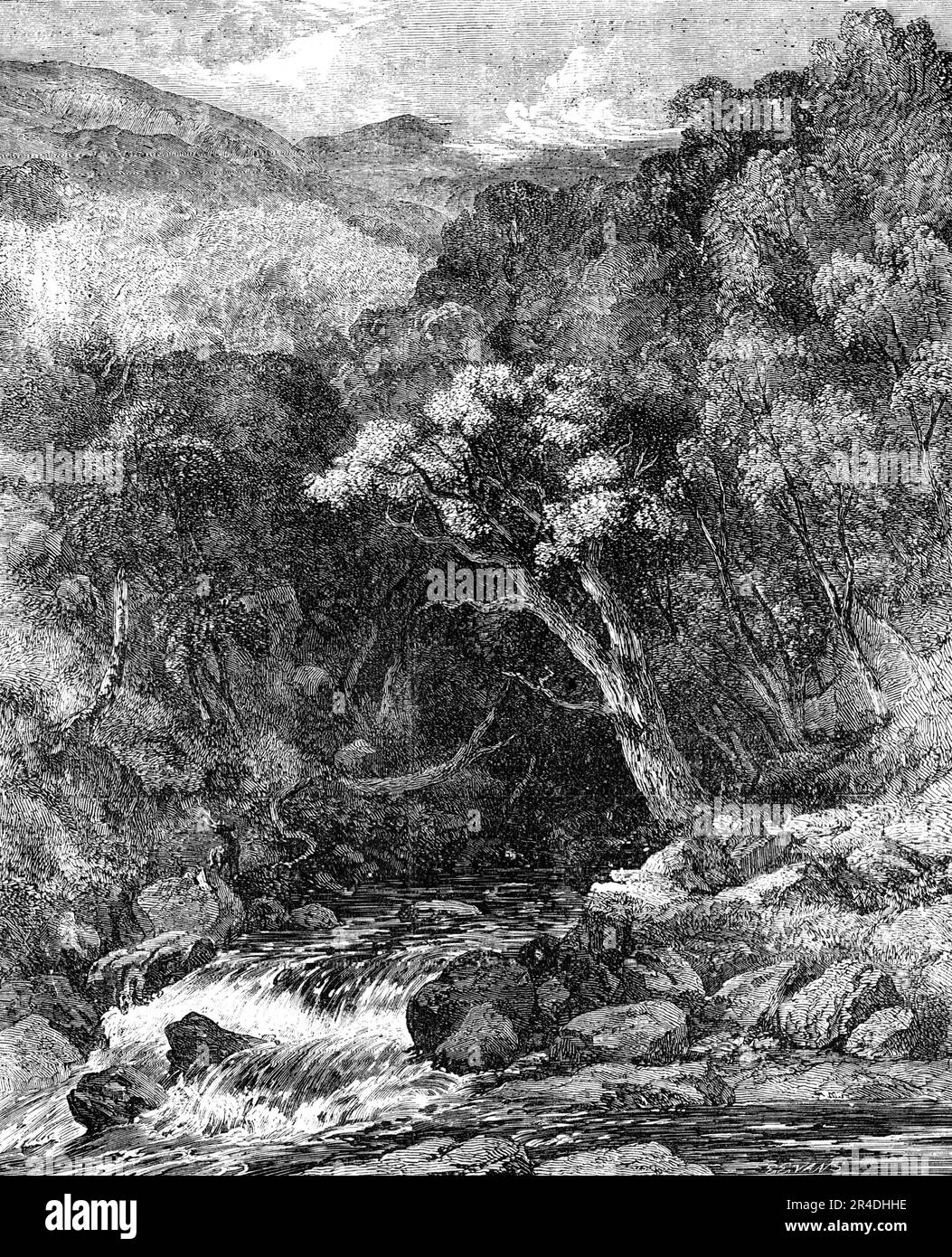 "Ravine in Glen Tilt" - painted by W. Bennett - from the Exhibition of ...