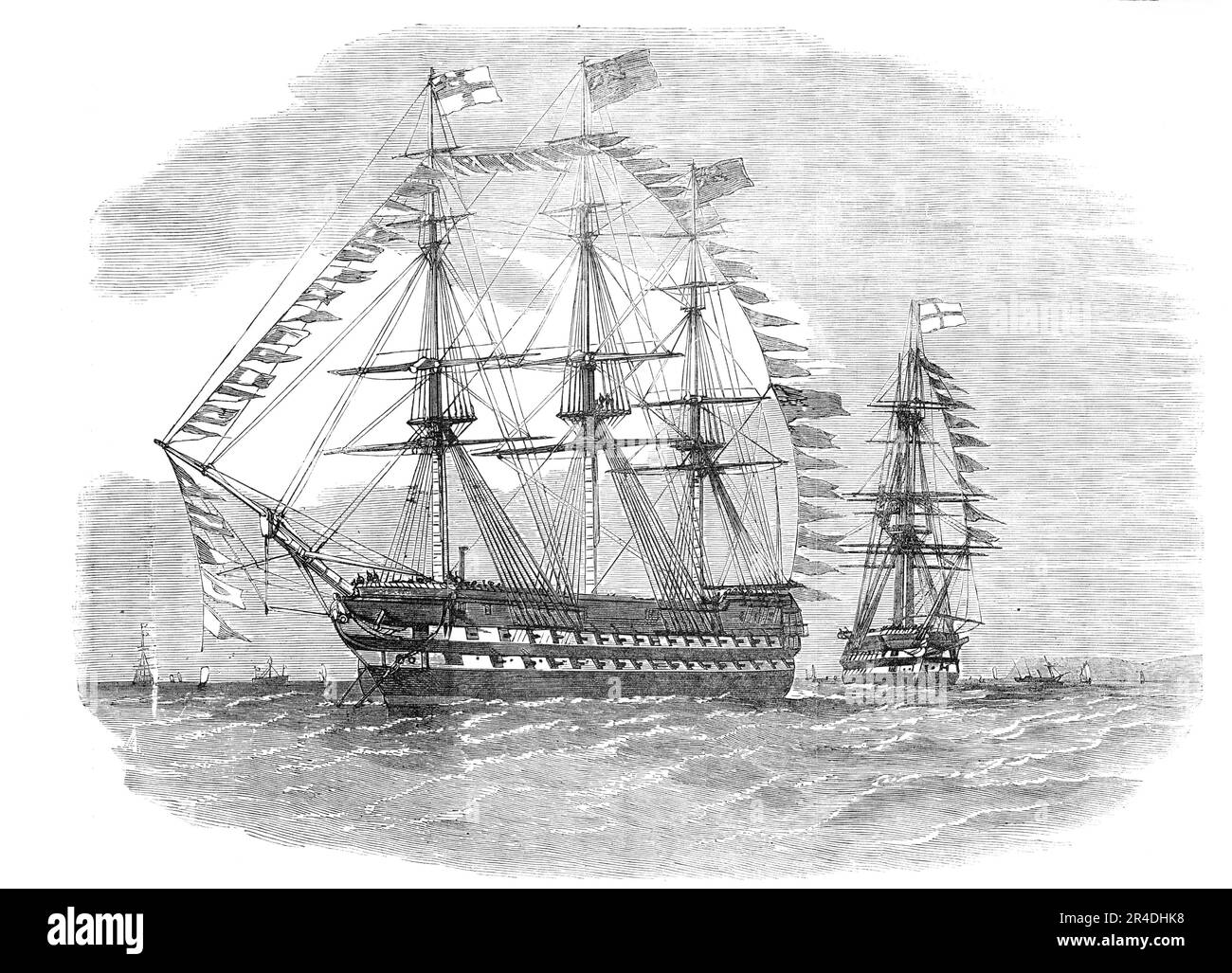 Sailing ships off coast Black and White Stock Photos & Images - Alamy