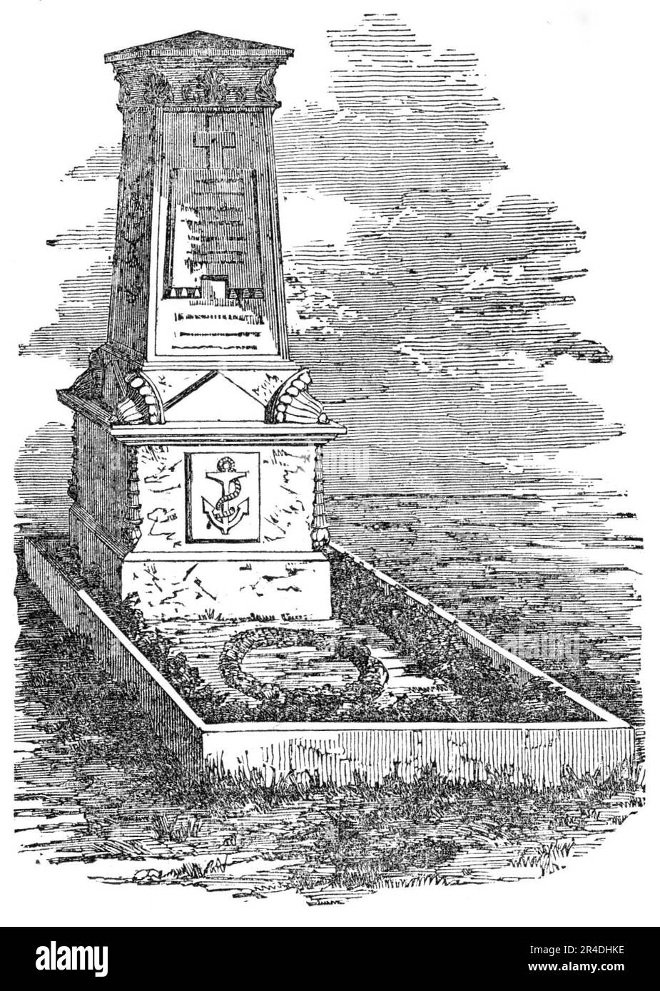 Monument to Lieutenant Ousely, R.N., at Kiel, 1856. Grave of a British naval officer who died ...