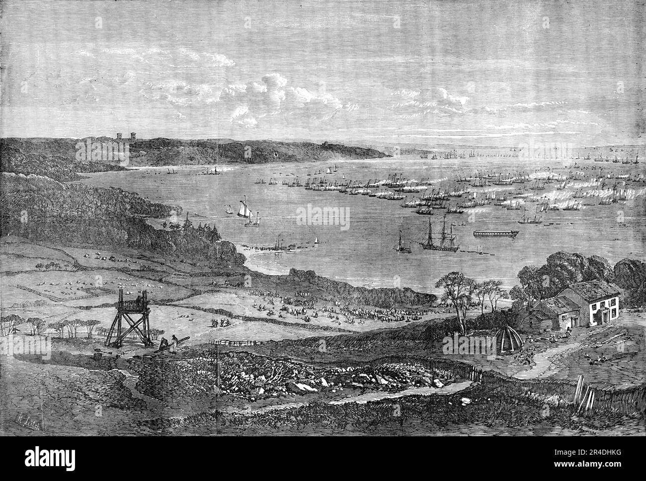 The Naval Review: the Flotilla of Gun-Boats off the Motherbank - drawn ...
