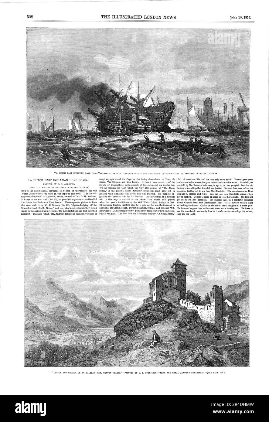 "A Dutch East Indiaman Hove Down" - painted by G. H. Andrews - from the ...